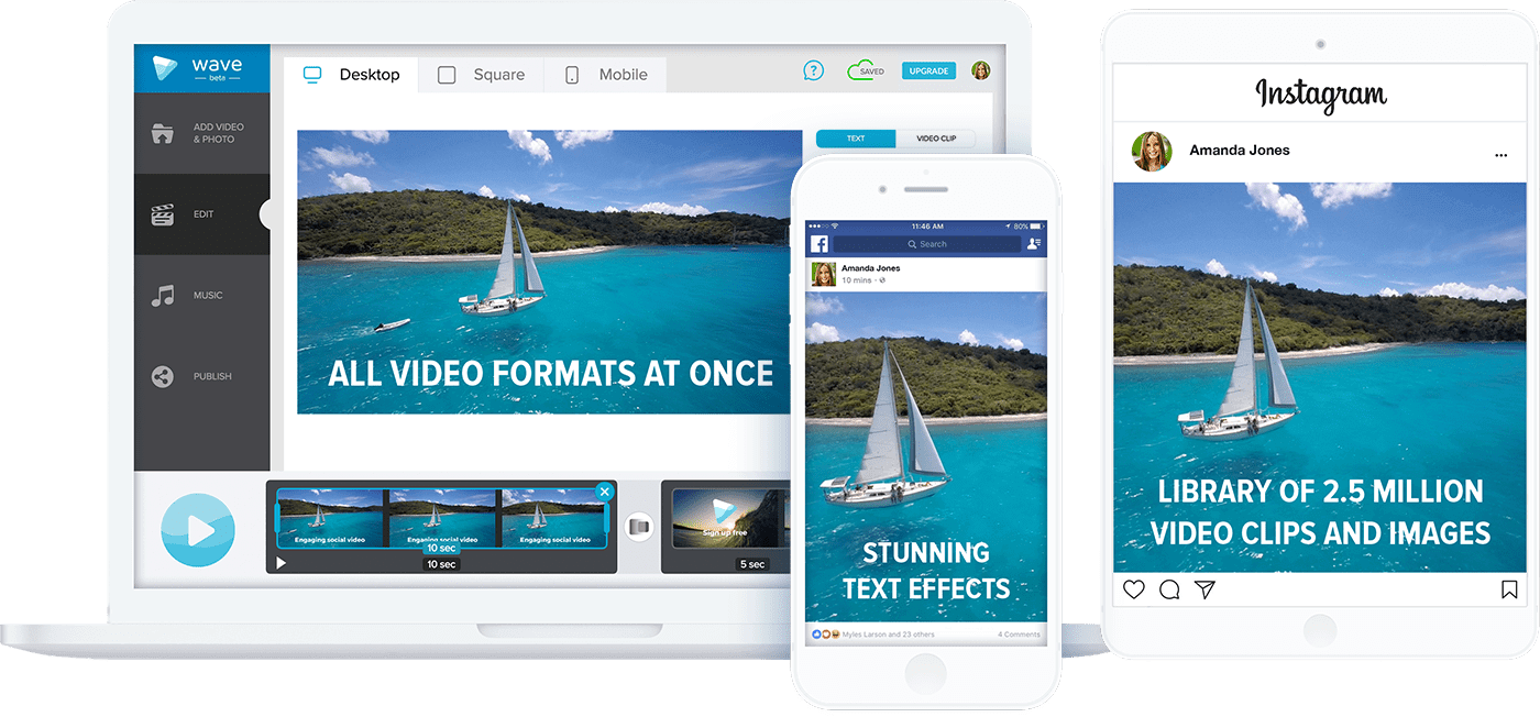 Marketing video editor and animation maker